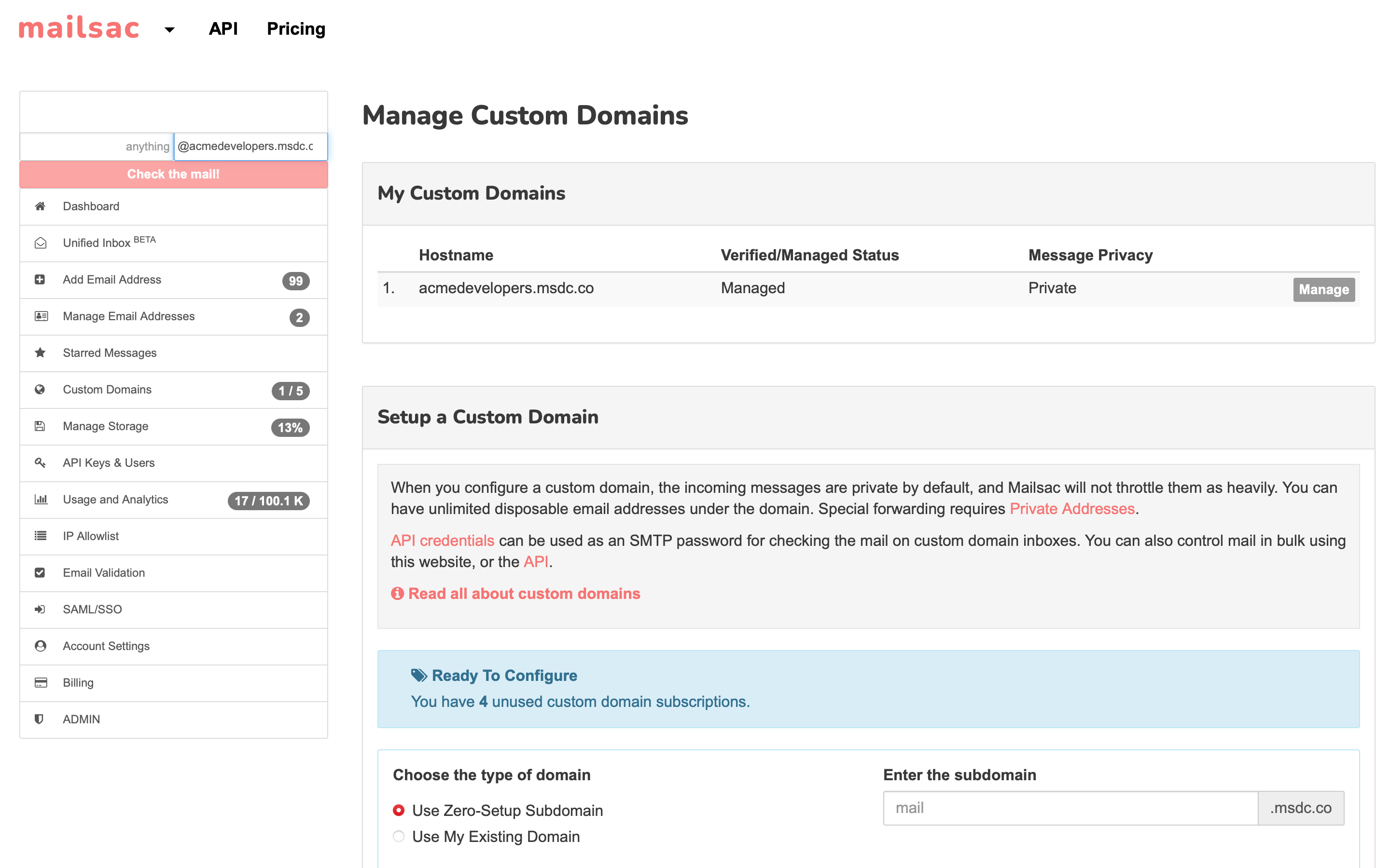 SoftwareOne Marketplace - Mailsac