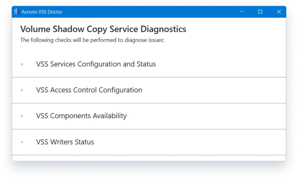 SoftwareOne Marketplace - Acronis VSS Doctor