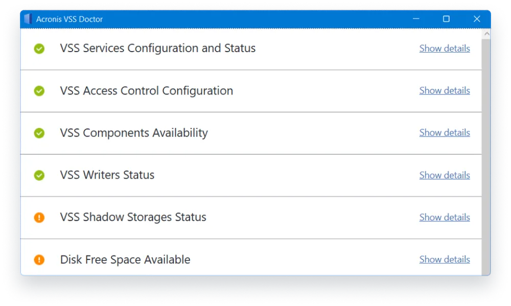 SoftwareOne Marketplace - Acronis VSS Doctor